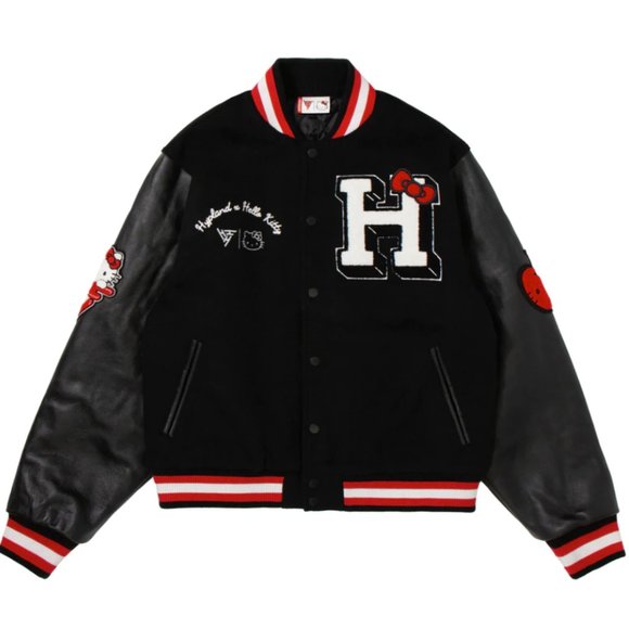 Hypland | Jackets & Coats | Hypland Hello Kitty Apples Varsity Jacket ...